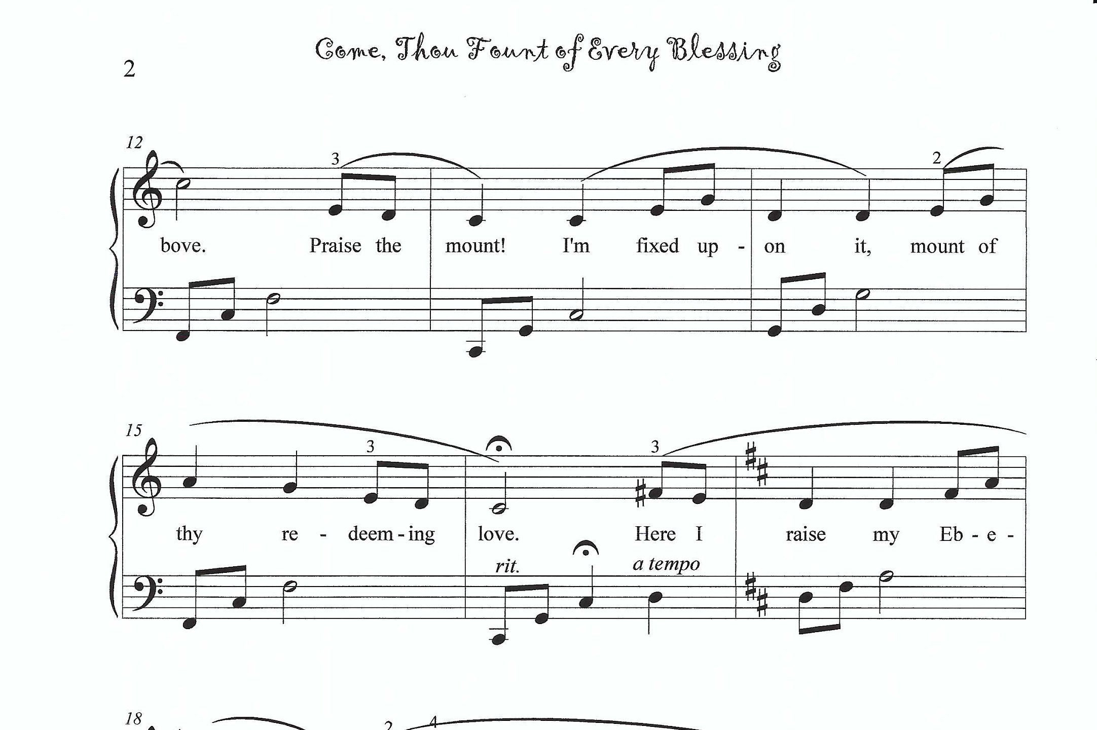 Come, Thou Fount of Every Blessing Piano Sheet Music, Christian Piano ...
