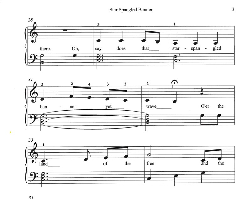 Easy Classic Patriotic Piano Sheet Music Bundle - Beginner Level 1-2 ...