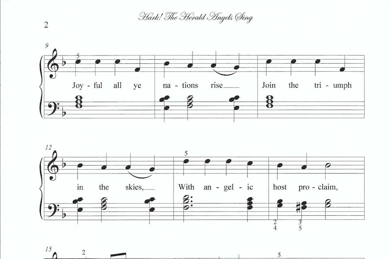 O Little Town of Bethlehem & Hark! the Herald Angels Sing - Easy Piano ...