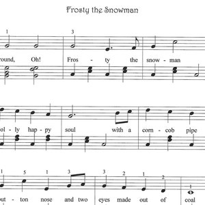 Frosty the Snowman Piano Sheet Music, Fun, Easy, Let's Play Music, Easy ...