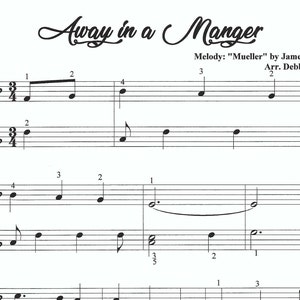 Away in a Manger Piano Sheet Music, Christmas Sheet Music, Piano, Let's ...