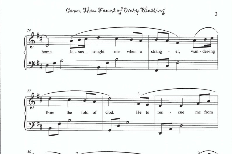 Come Thou Fount of Every Blessing Piano Solo + Variations– Intermediate ...