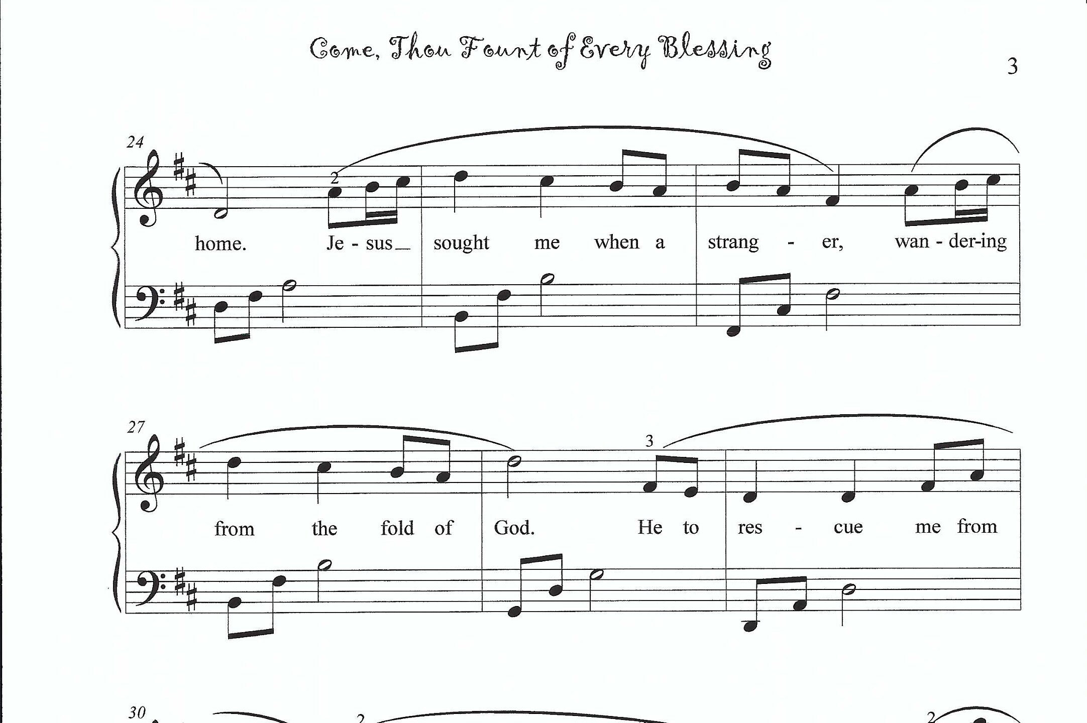Come, Thou Fount of Every Blessing Piano Sheet Music, Christian Piano ...