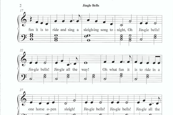 Jingle Bells Easy Piano Chords