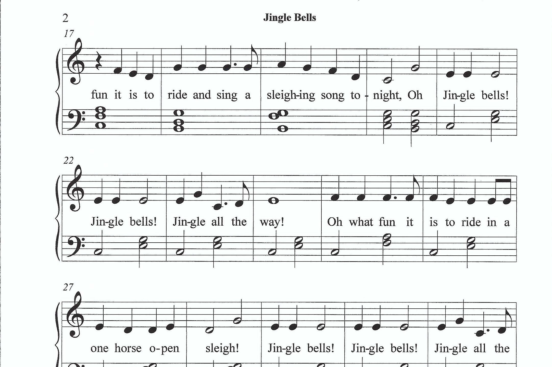 Jingle Bells Easy Piano, Beginner Christmas Piano, Jingle Bells Sheet ...