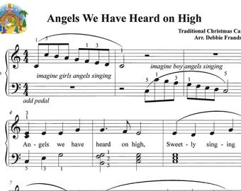 Angels We Have Heard on High - Piano Sheet Music - Etsy