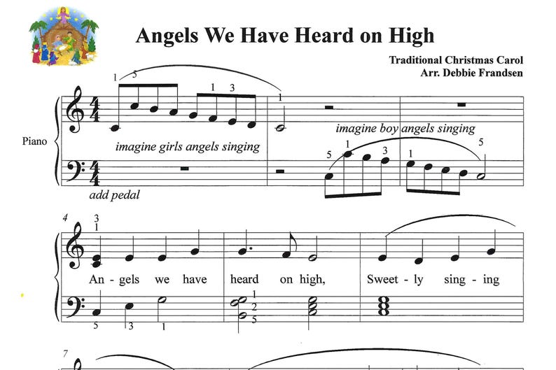 Angels We Have Heard on High, Easy Christmas Piano Sheet Music - Etsy