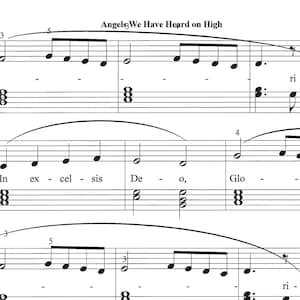 Angels We Have Heard on High, Easy Christmas Piano Sheet Music - Etsy