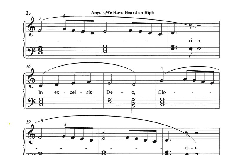 Angels We Have Heard on High Piano Sheet Music, Easy Piano Sheet Music ...