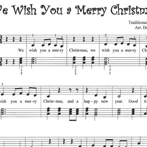 We Wish You a Merry Christmas Notes Piano - Etsy