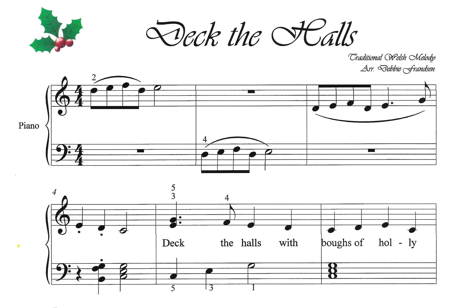 Angels We Have Heard on High, Easy Christmas Piano Sheet Music - Etsy
