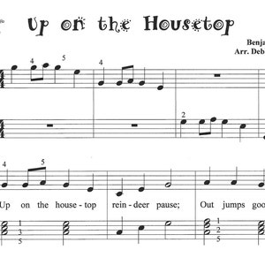 Up on the Housetop Easy Piano, Beginner Christmas Piano, up on the ...