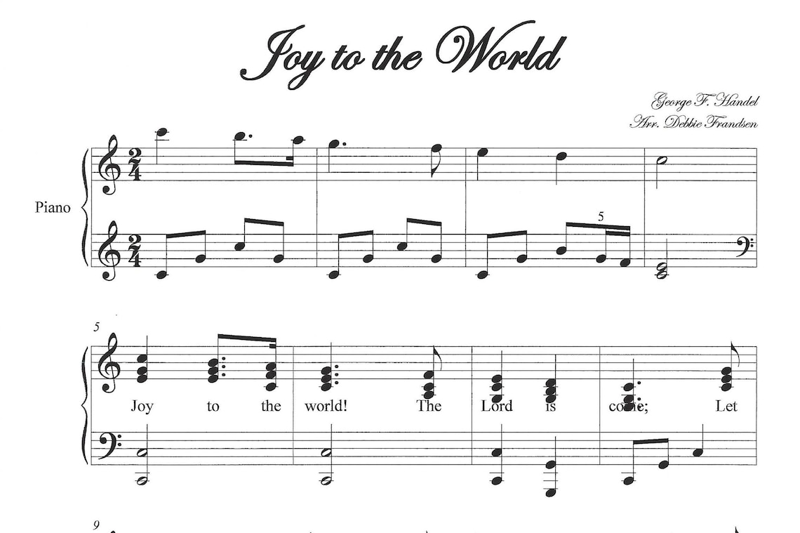 Easy Joy to the World, Christmas Piano Sheet Music (key of C) PDF Level ...