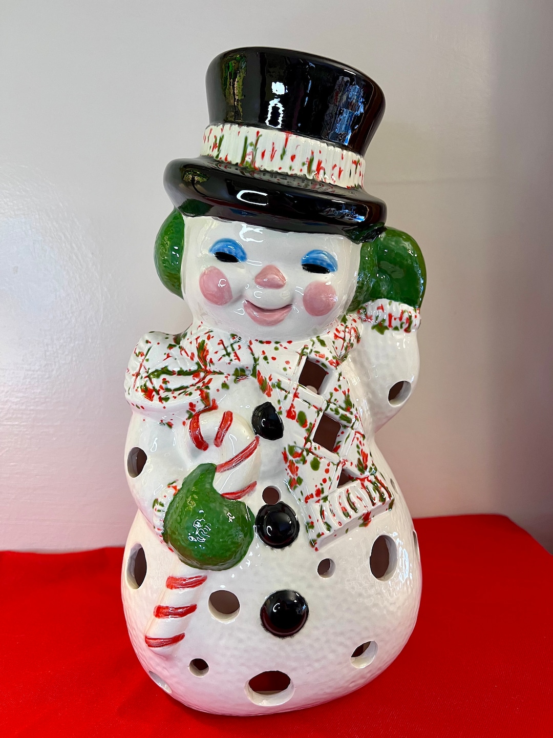 Vintage Ceramic Snowman/snow Person Statue or Lantern - Etsy