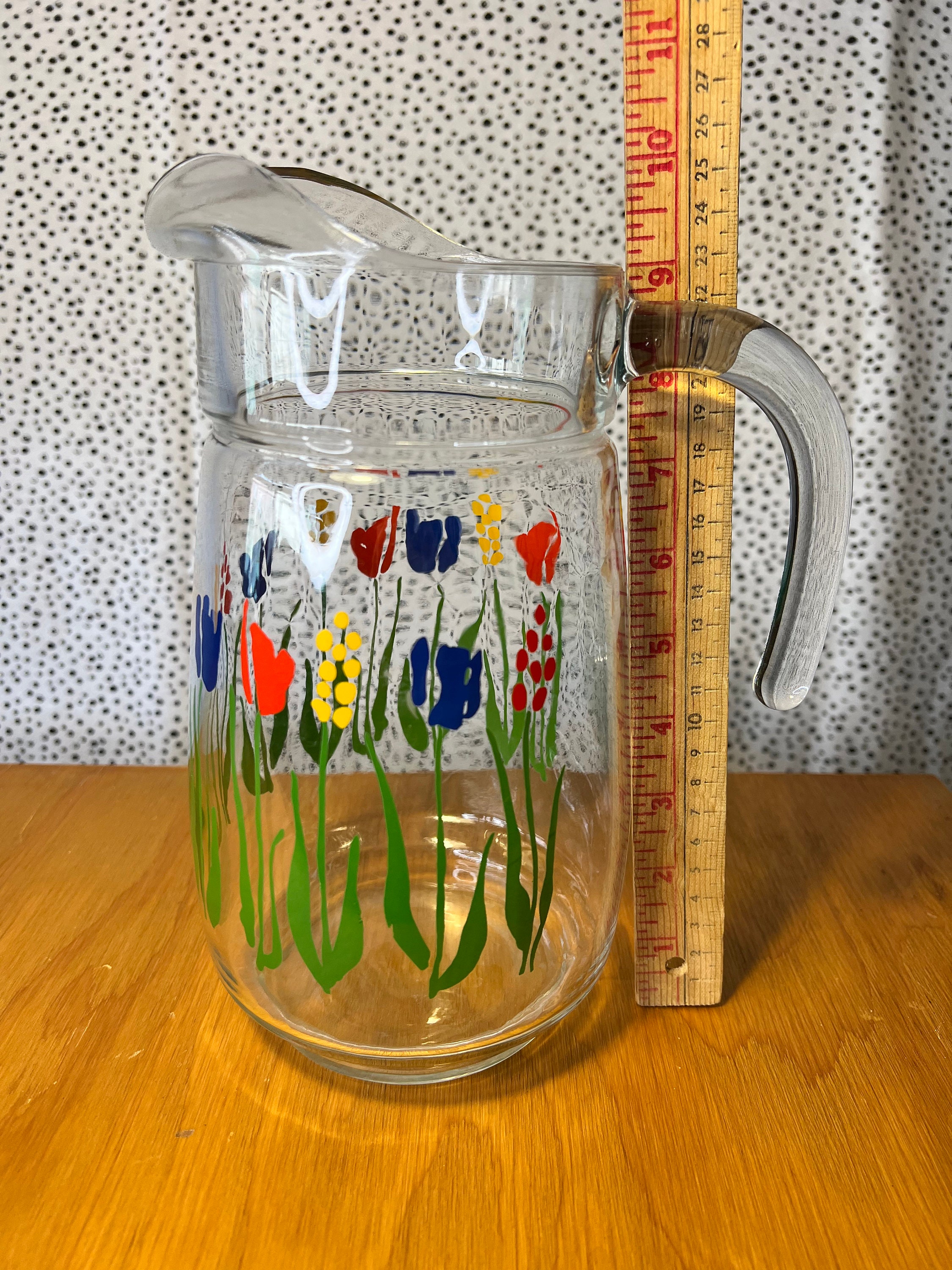 Vintage Glass D’arques-durand Luminarc Spring Garden Pitcher Tulips - Etsy