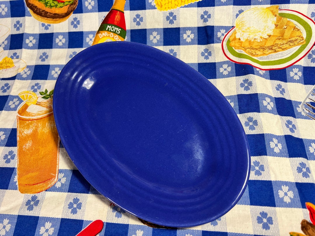 Bauer Royal Blue Oval Platter - Etsy