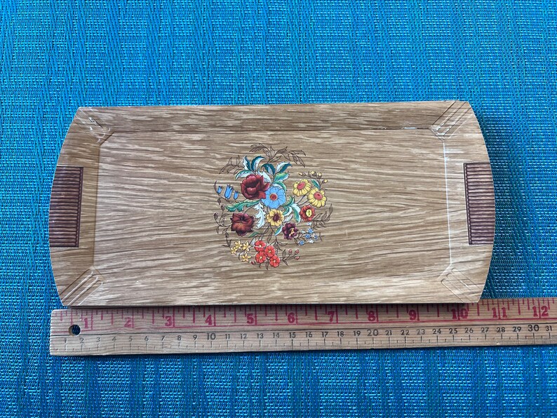 Vintage Hasko Trays-set 4- Floral Wood Covered With Lithographed Paper ...