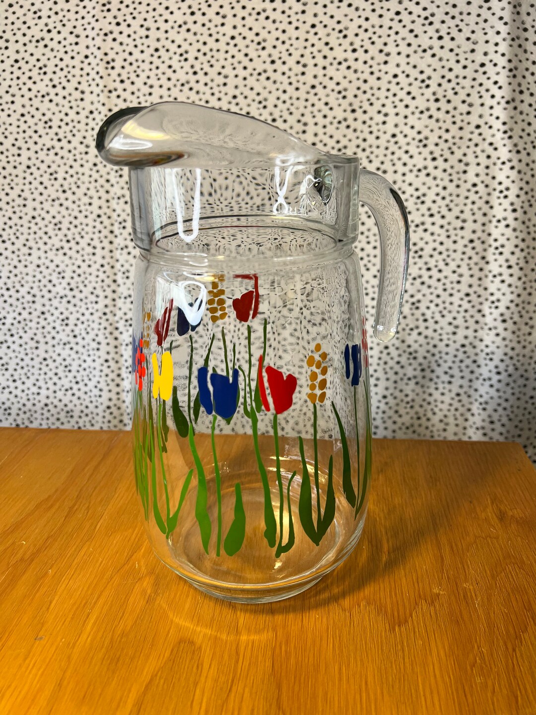 Vintage Glass D’arques-durand Luminarc Spring Garden Pitcher Tulips - Etsy