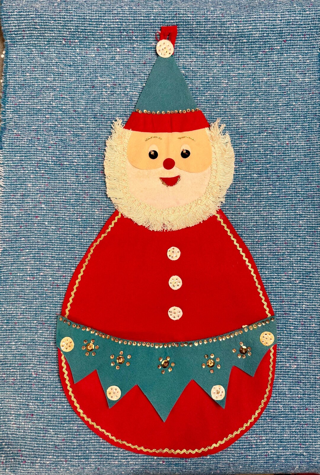 Vintage Hanging Felt Santa Card Holder - Etsy