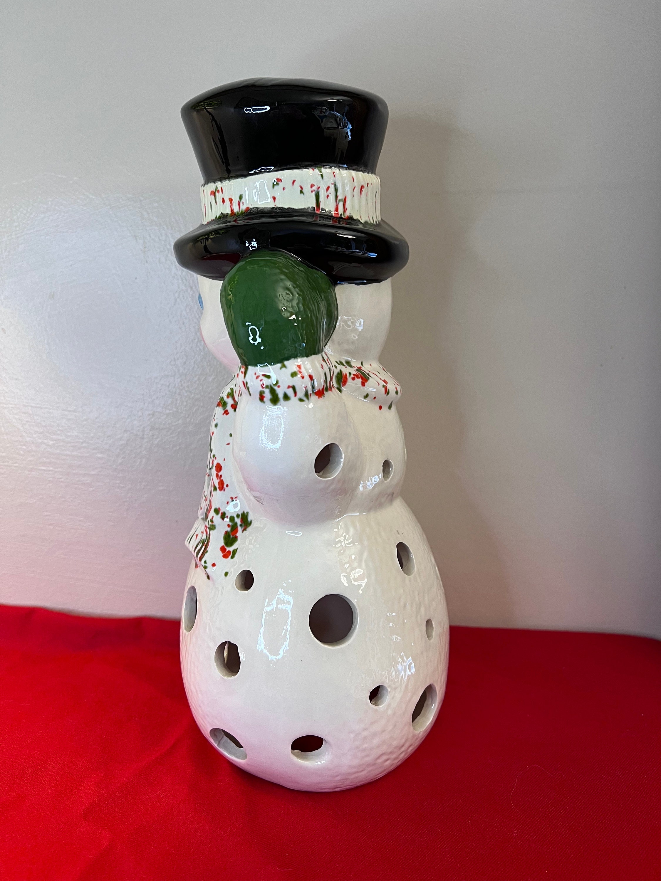 Vintage Ceramic Snowman/snow Person Statue or Lantern - Etsy