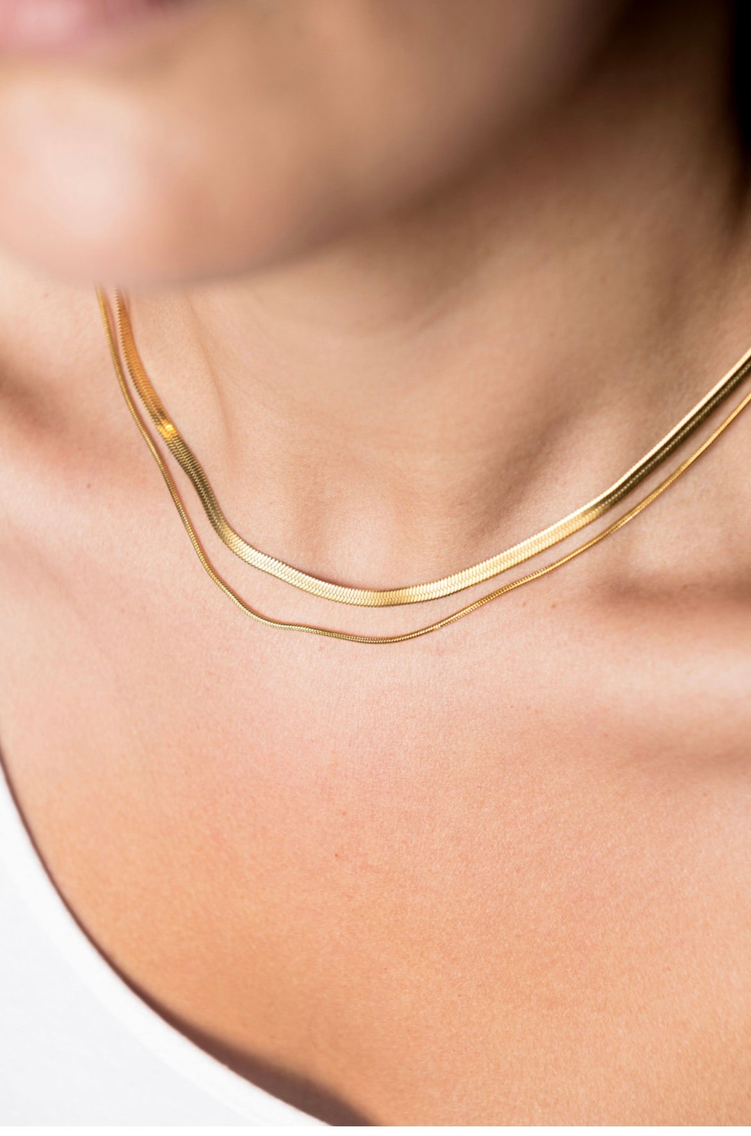 Gold Thin Snake Chain Necklace, Gold Layering Necklaces, the Chain ...