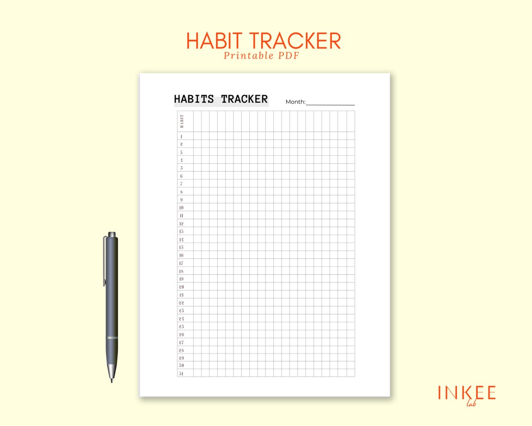 31 Day Habit Tracker Habit Tracker Download Habit Tracker Printable ...