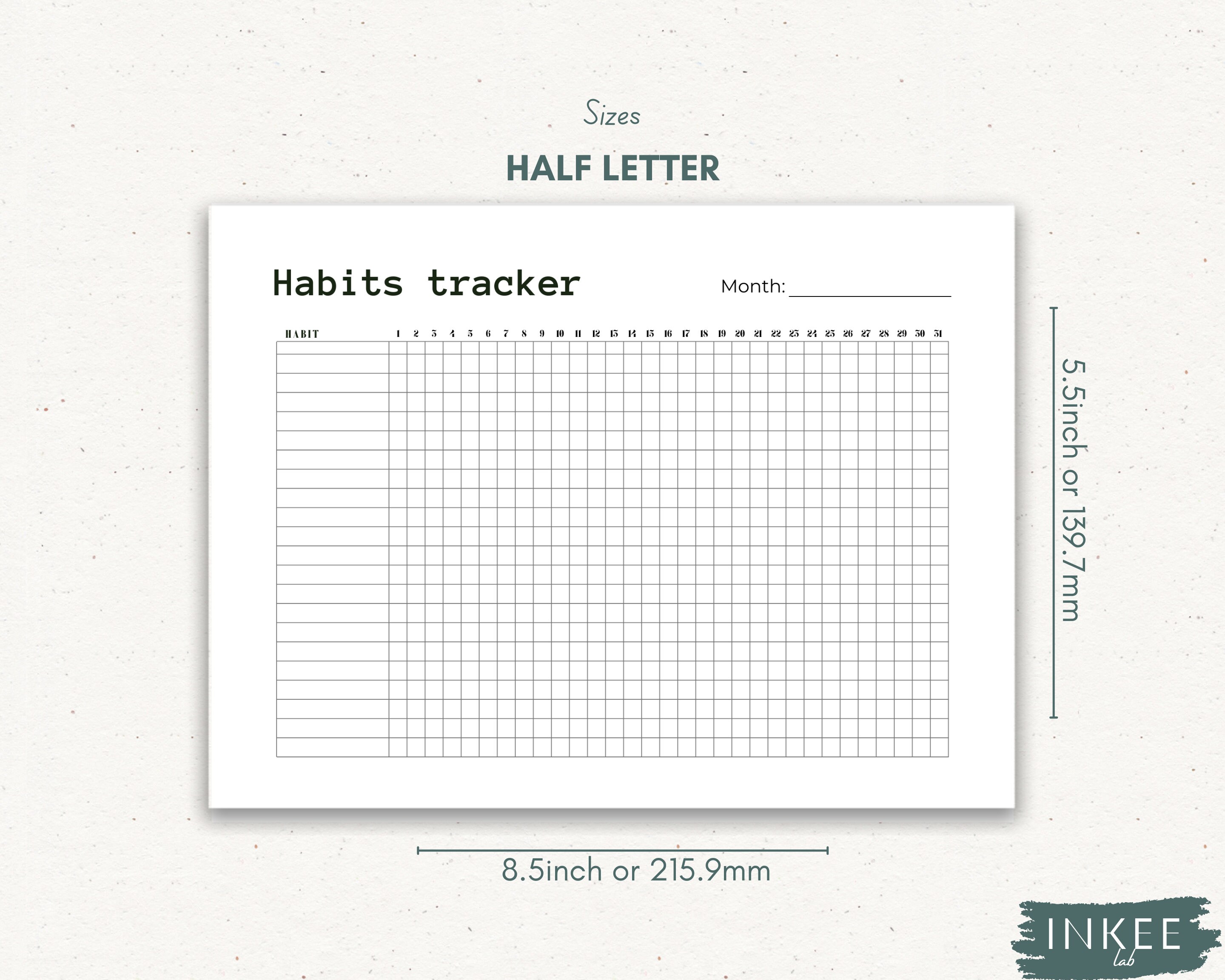 31 Day Habit Tracker Habits Printable Habits Tracker Printable Habit ...
