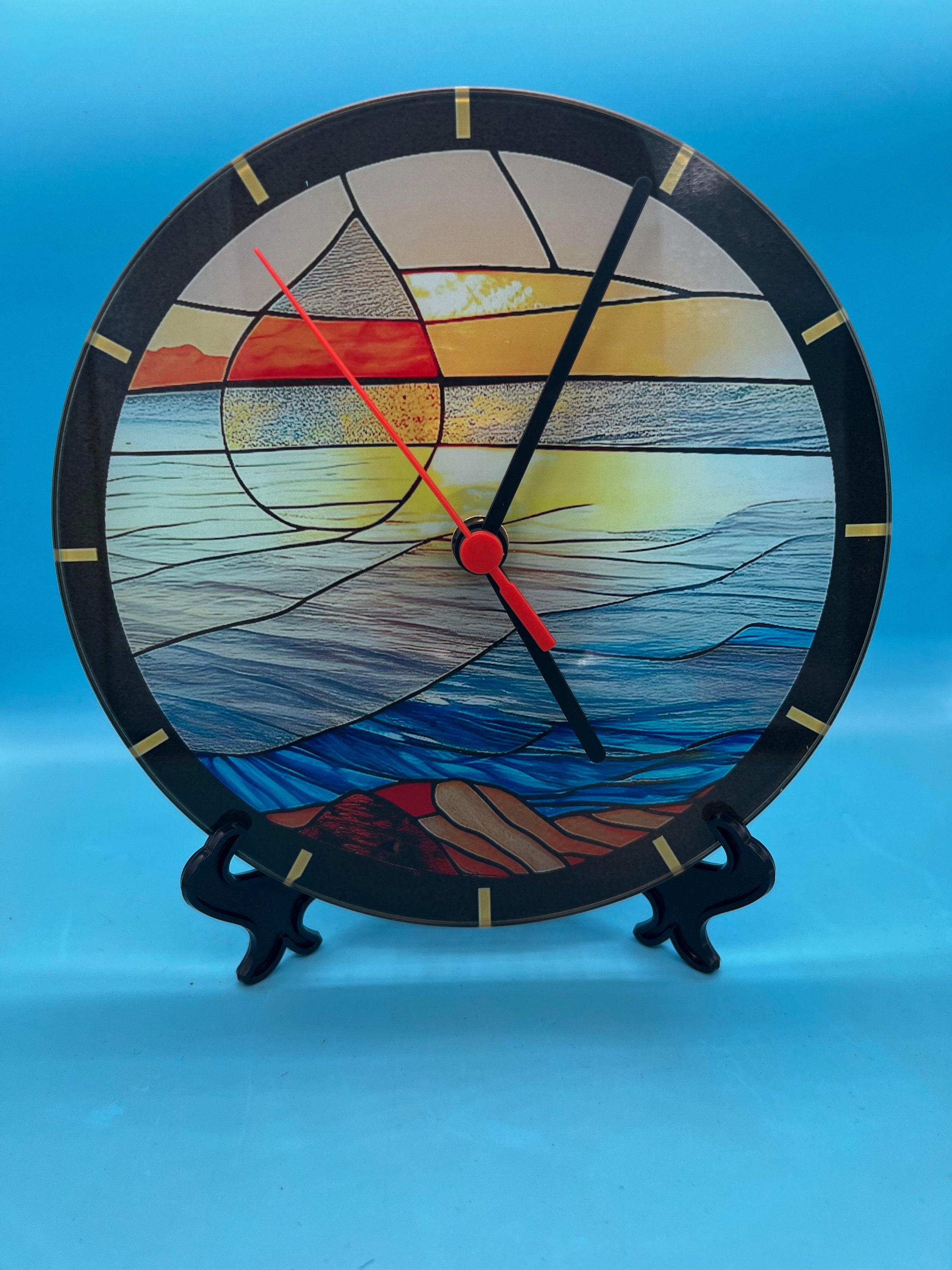 Glass Clock With Stand - Botticelli Style - Etsy