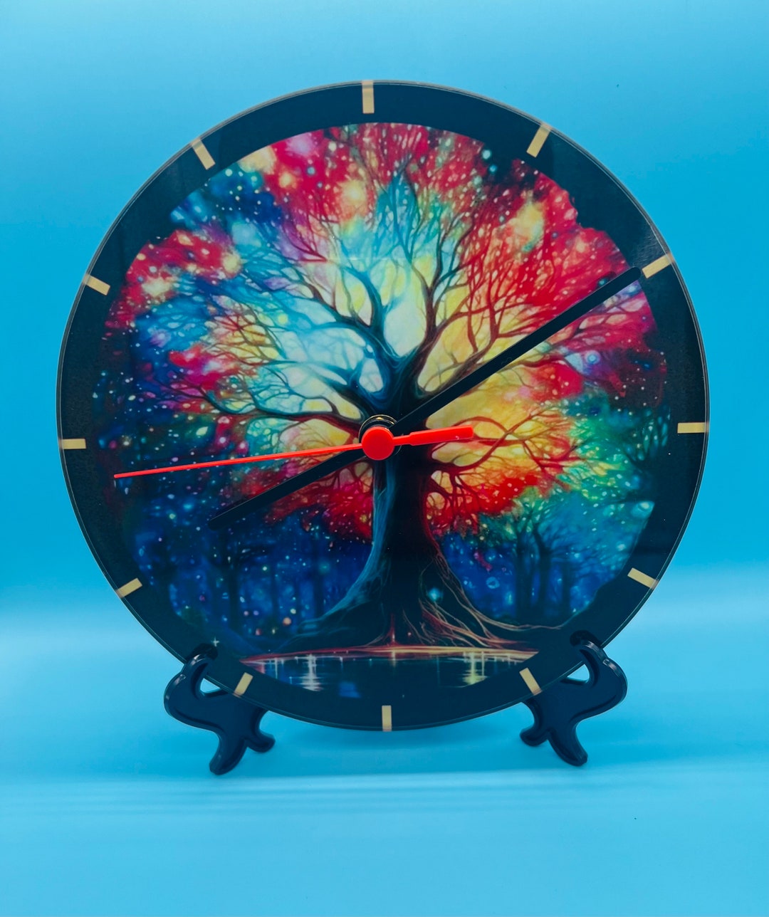Glass Clock With Stand - Tree of Life - Etsy