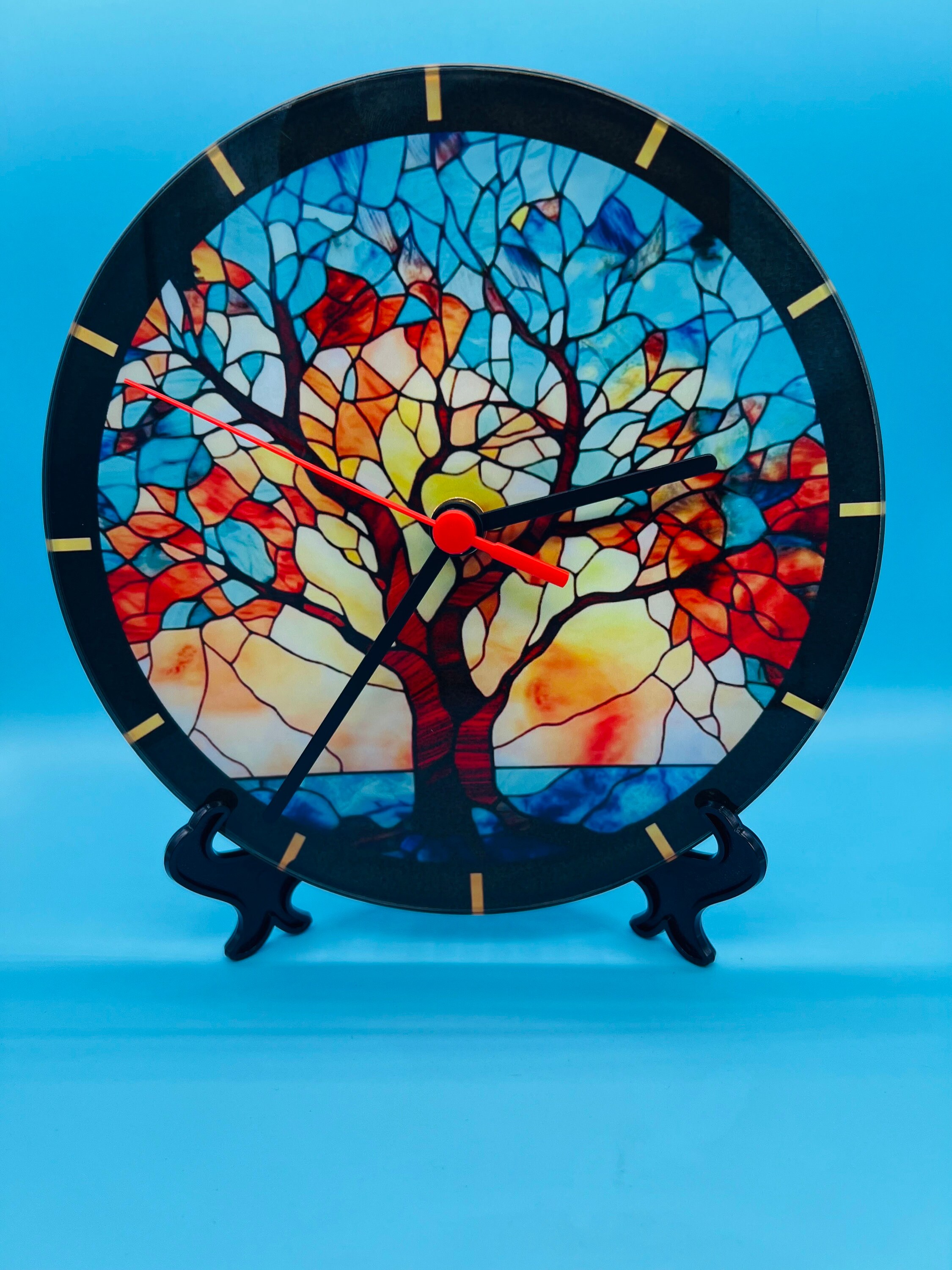 Glass Clock With Stand - Tree of Life - Etsy