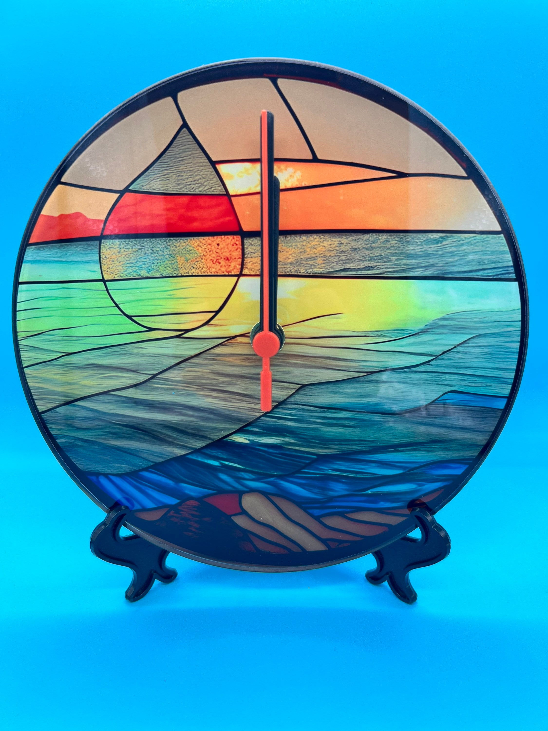 Glass Clock With Stand - Botticelli Style - Etsy