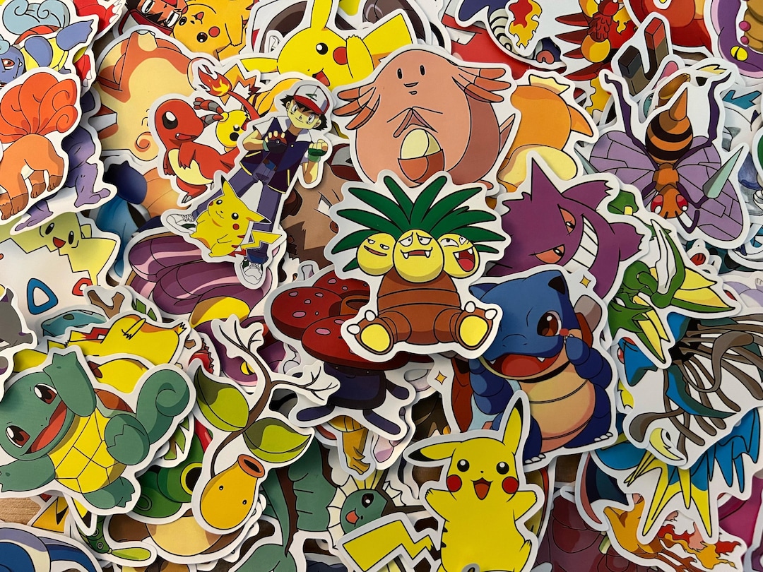 Pokémon Anime Stickers | 100 Piece Decal Set | Perfect Kids Party Favor ...