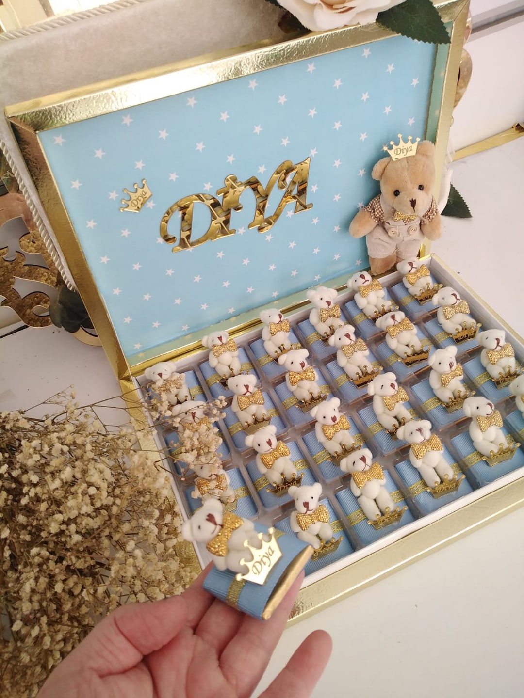 24pcs Teddy Bear Chocolate Gift Box, Baby Shower Chocolate Box ...