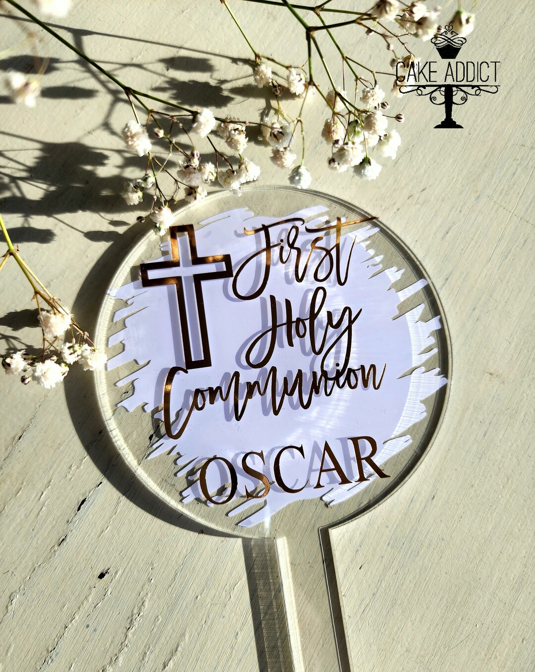 First Holy Communion Acrylic Cake Topper - Christening / Baptism ...