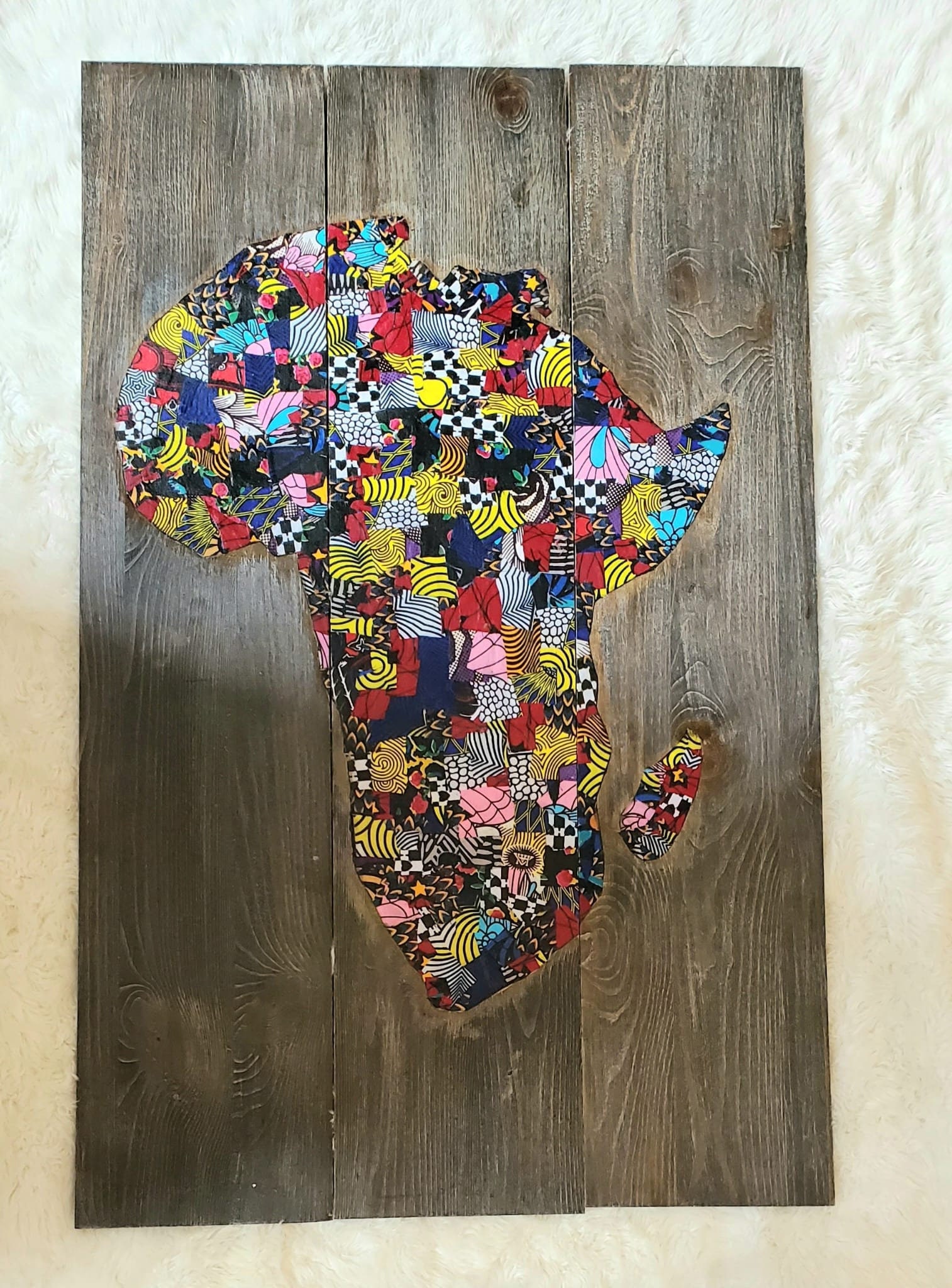Map of Africa on Wooden Panels. - Etsy