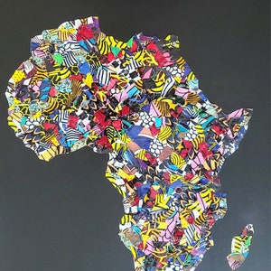 Fabric Collag of Map of Africa - Etsy