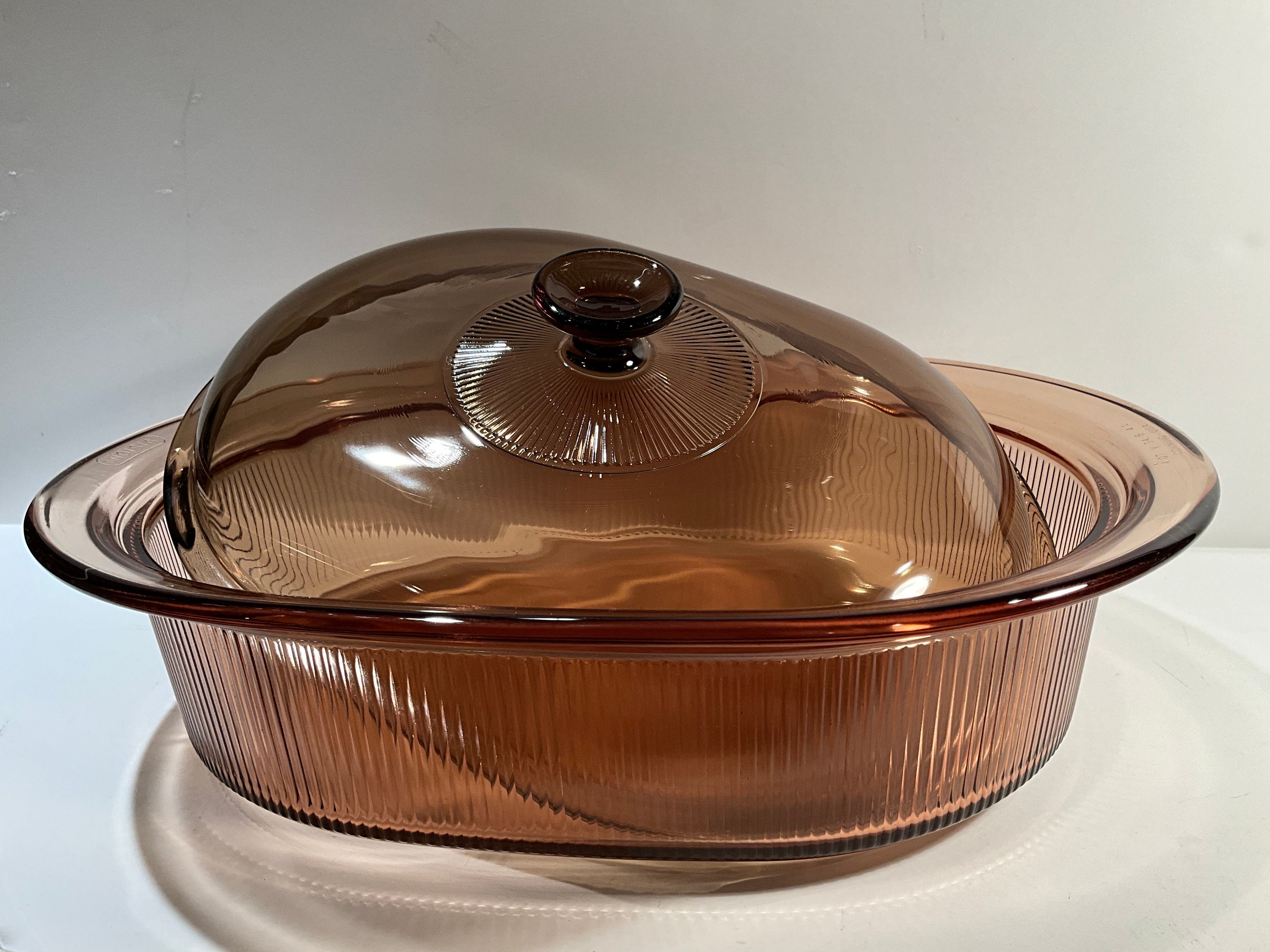 1986 Visions CORNING V21 AMBER 4qt Covered Roaster - Etsy