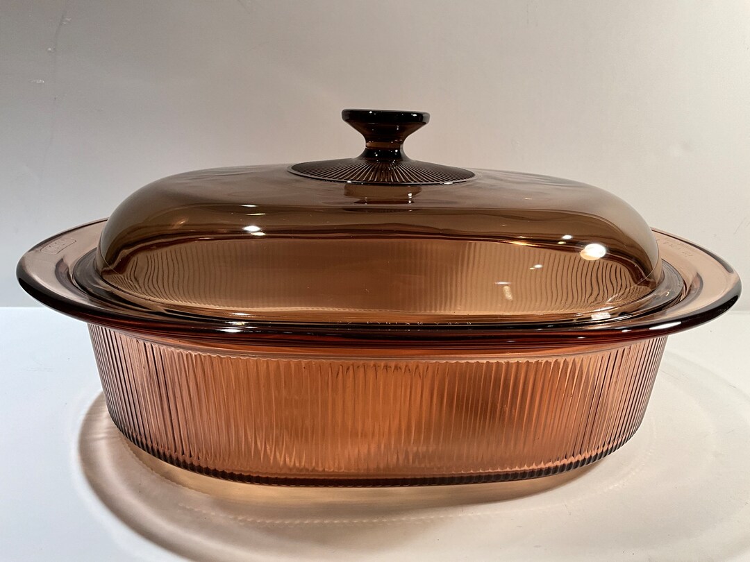 1986 Visions CORNING V21 AMBER 4qt Covered Roaster - Etsy