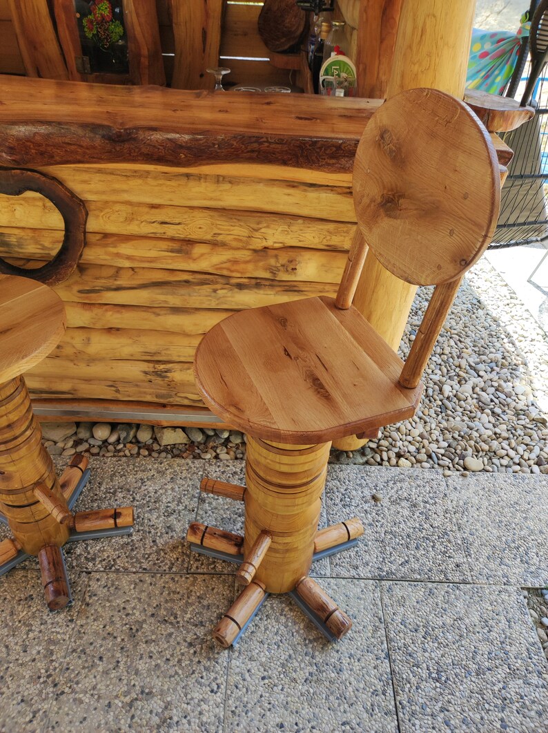 Wood Bar Stool With Back - Etsy