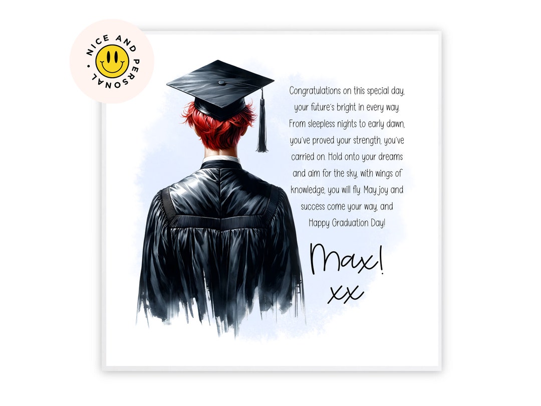 Personalised Graduation Card With Poem Congratulations Poem Graduation ...
