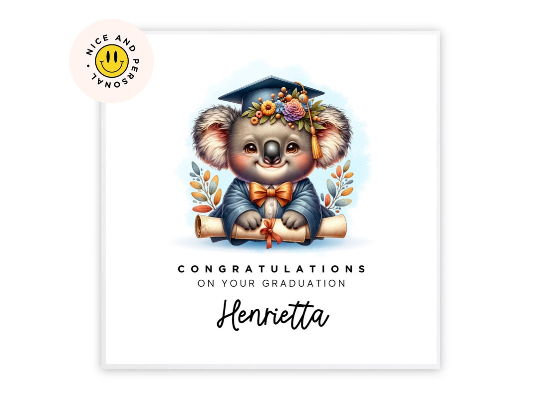 Koala Animal Card Congratulations on Your Graduation Card Personalised ...