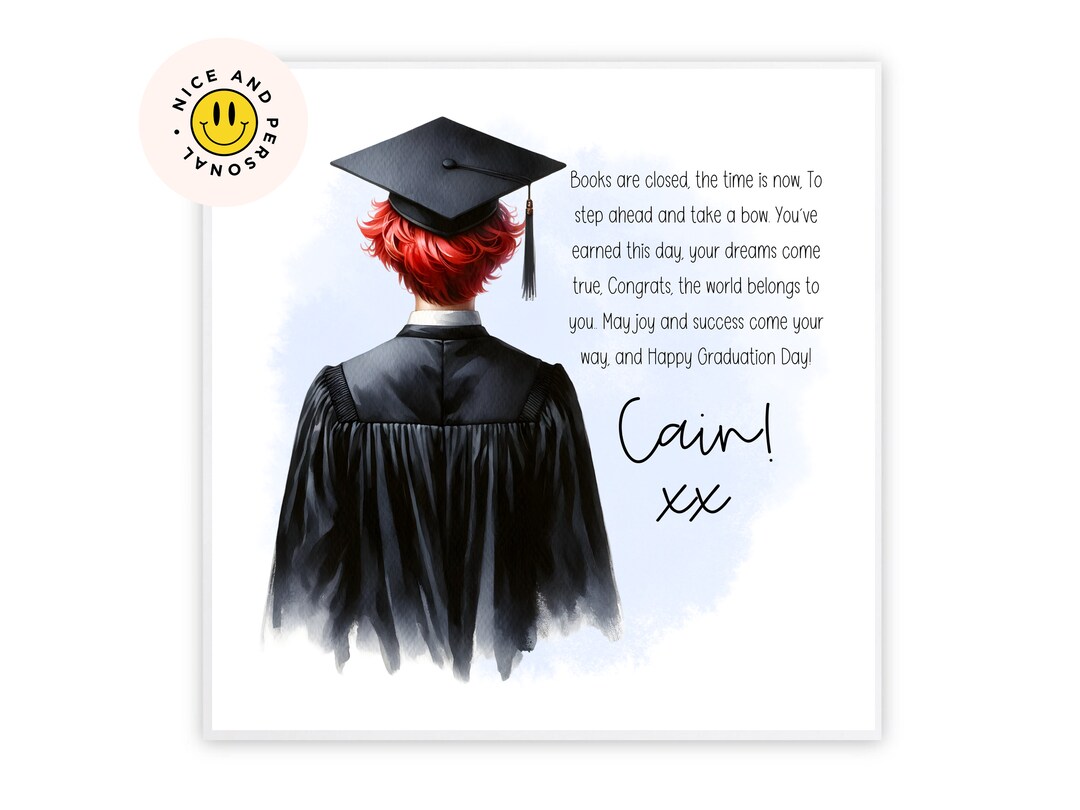 Personalised Graduation Card With Poem on Congratulations Graduation ...