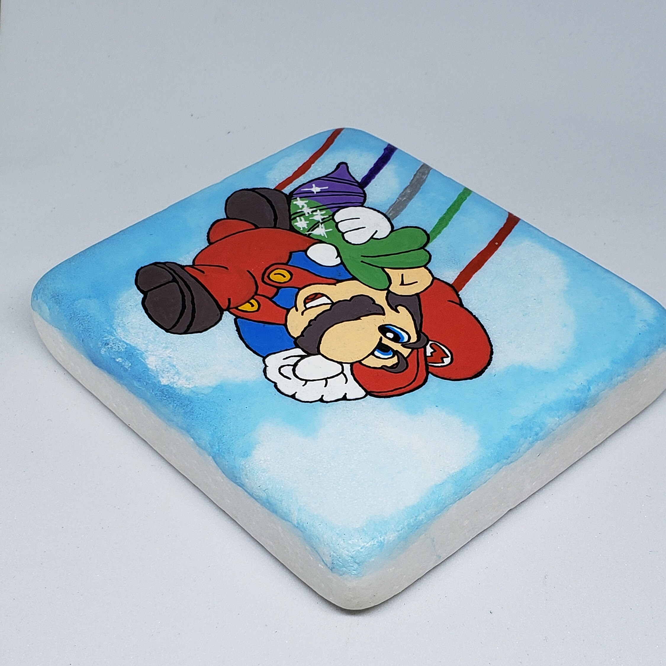 Mario Painted Rock - Etsy