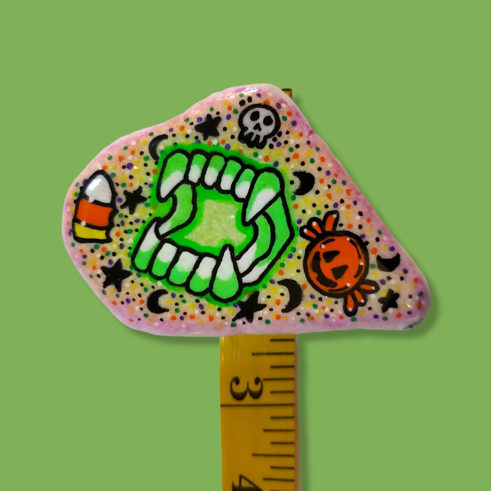Vampire Teeth Painted Rock, Halloween Candy, Trick or Treat - Etsy