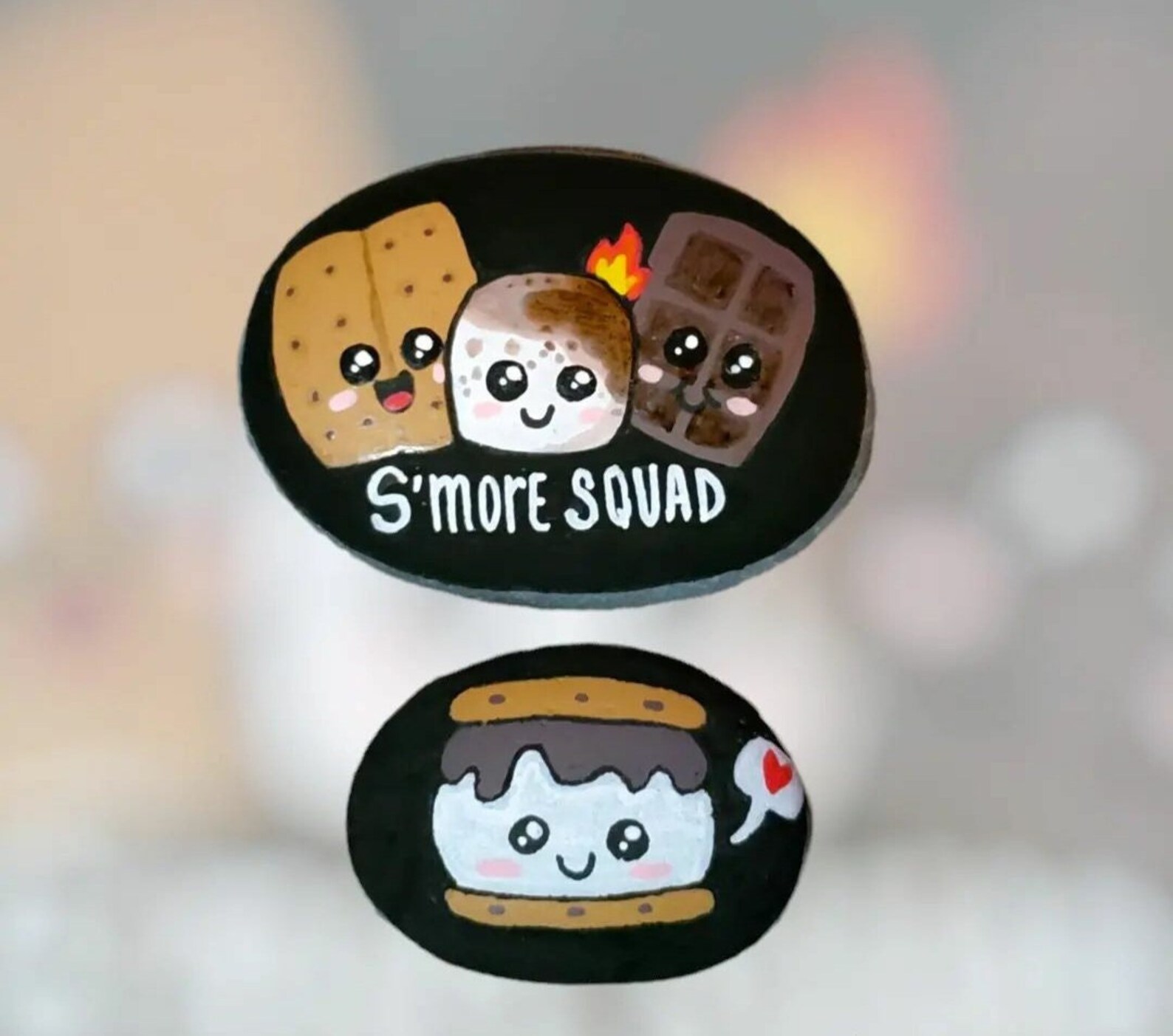 Smore's Painted Rock Art Set, Stone Painting - Etsy