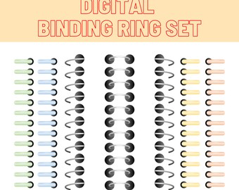 Binder Rings Digital Clip Art Goodnotes Notability Digibujo Planner ...