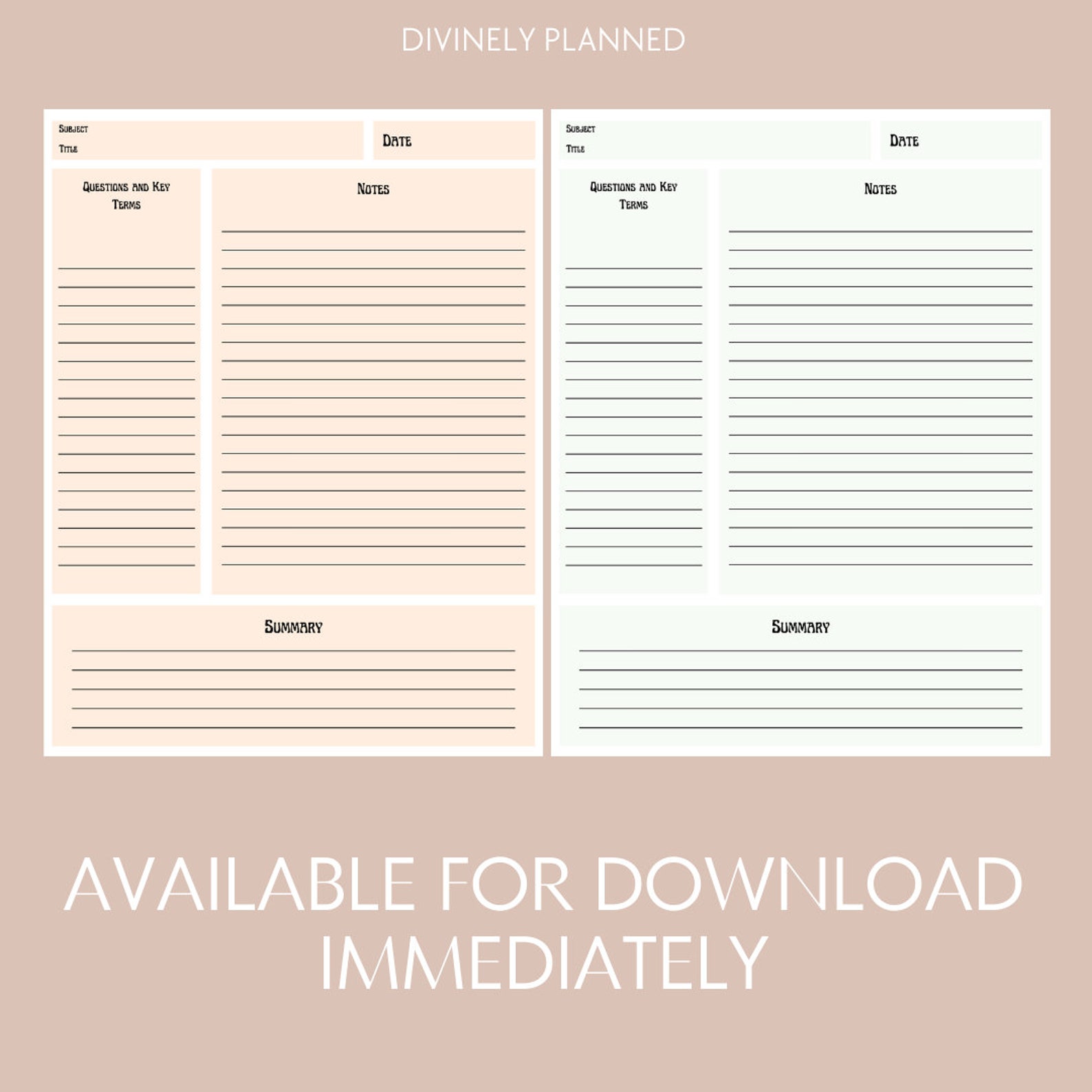 Printable School Note Template Letter Sized Template Multi-colored ...