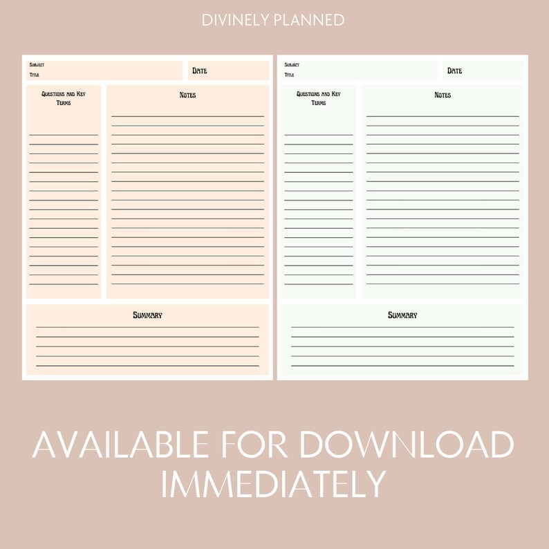 Printable School Note Template Letter Sized Template Multi-colored ...