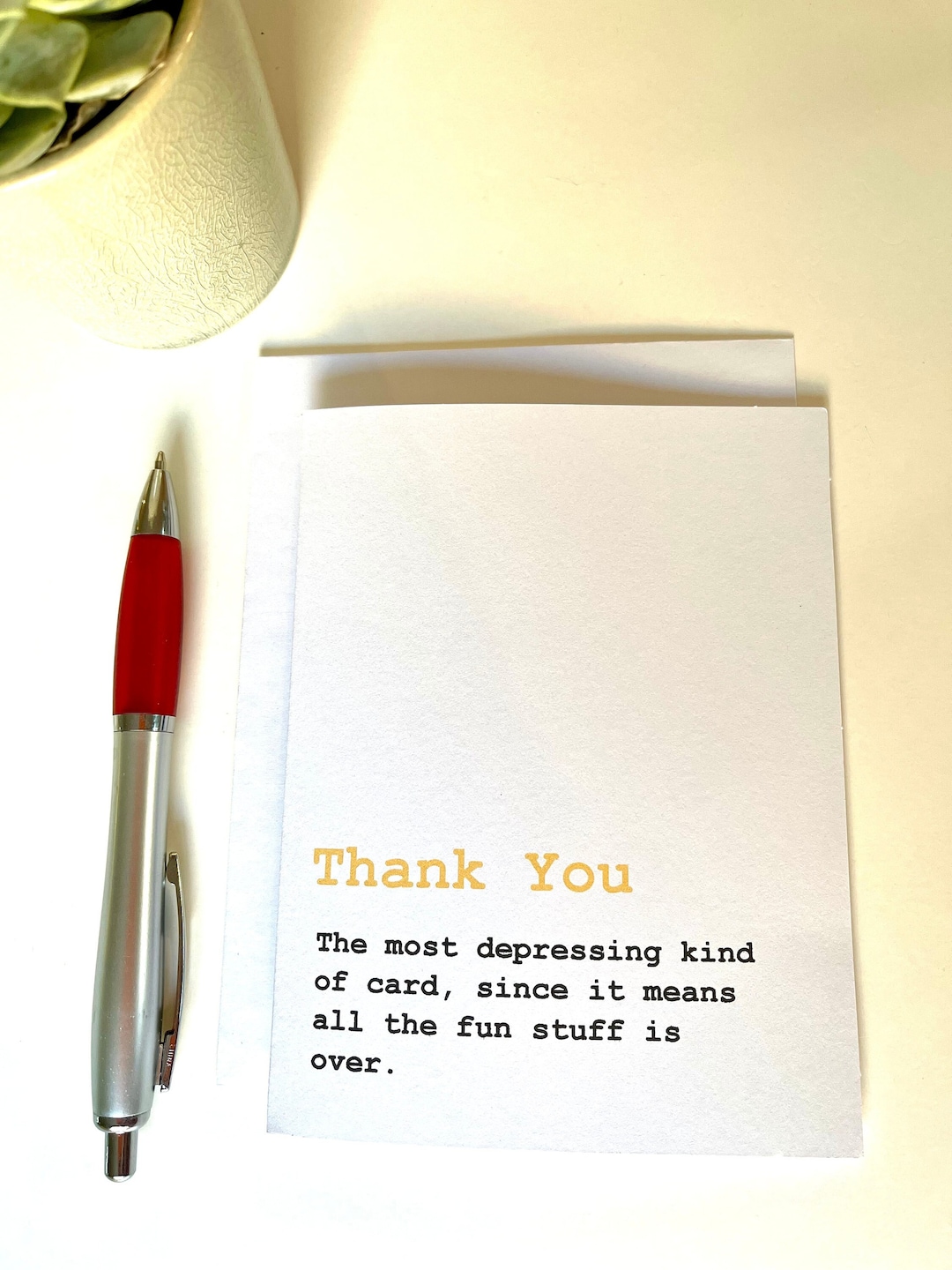 Humorous Thank You Card - Etsy