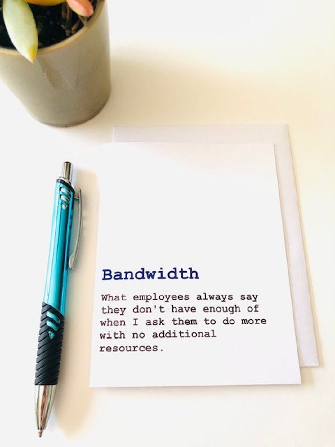 Bad Boss Sarcastic Office Greeting Card - Bandwidth - Etsy